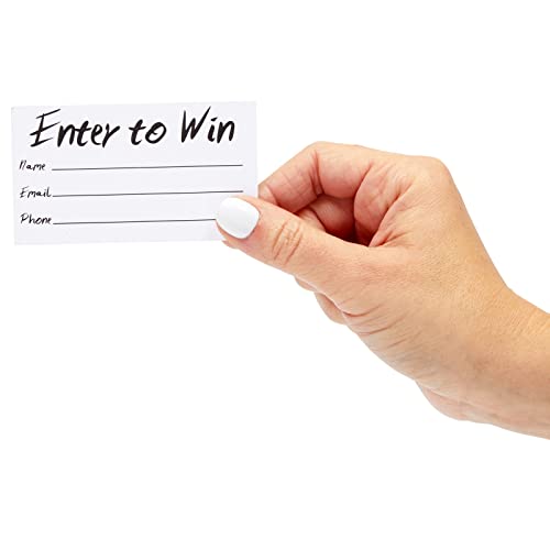 200-Pack Enter to Win Cards, 3.5x2 White Entry Form Raffle Tickets Slips for Fairs, Contests, Ballots, Carnivals, Drawings, Auction Events, Prize Games, Fundraisers
