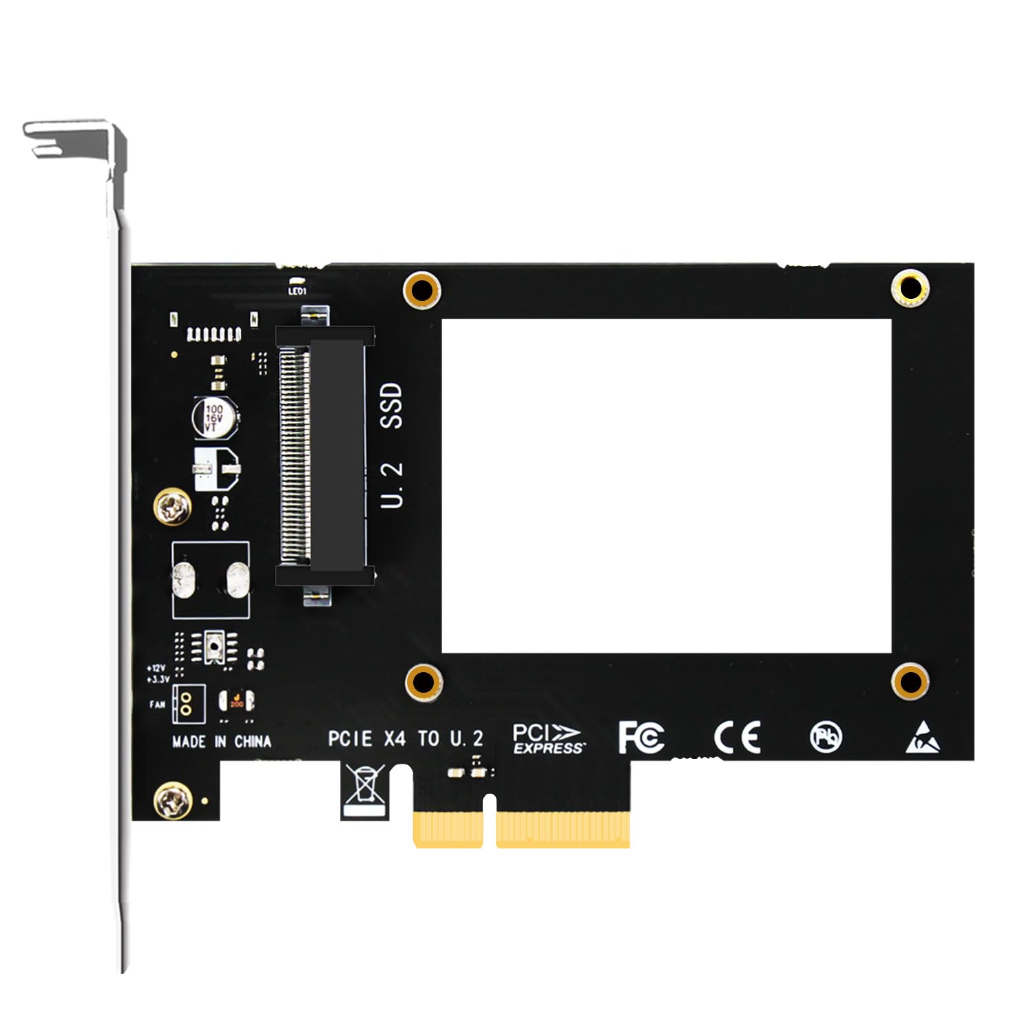 GLOTRENDS PU11 U.2 to PCIe 4.0 X4 Adapter for 2.5 Inch U.2 SSD, PCIe 4.0 X4 Full Speed