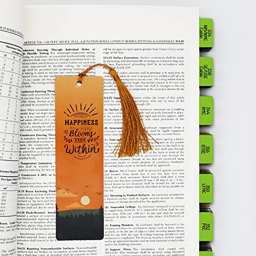 2020/2023 National Electrical CodeĀ (NEC) Self-AdhesiveTabs, Color-Coded and Laminated, NEC Tabs with Ohm's Law Stickers and Wire Chart, (Book not Included)