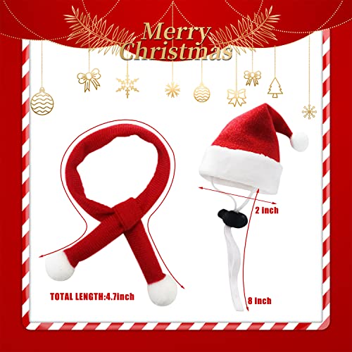 24 PCS Christmas Pet Chicken Hat with Adjustable Chin Strap,Mini Red Santa Hat and Scarf Pet Rabbit Hats with Scarf for Hamster Guinea Pig Chinchilla Hedgehog Lizard Bearded Dragon Xmas.