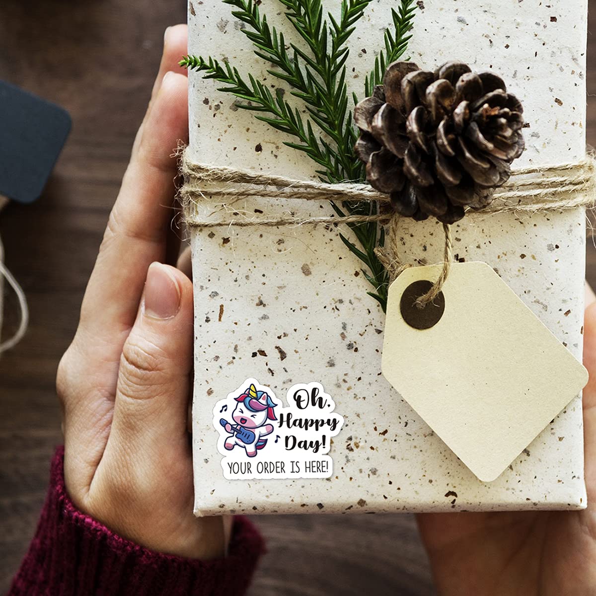 Muminglong 1.5 Inch Happy Day Your Order is Here Unicorn Sticker,Thank You Sticker,Small Shop Sticker, Small Business, Handmade Sticker,Packaging Sticker, 500 PCS