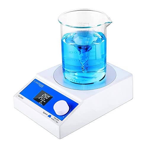 ANZESER Magnetic Stirrer w/Timer, Magnetic Stir Plate w/LCD Display, 3.5L Digital Magnetic Mixer, Lab Stirrers w/Stir Bar (No Heating) (Blue)