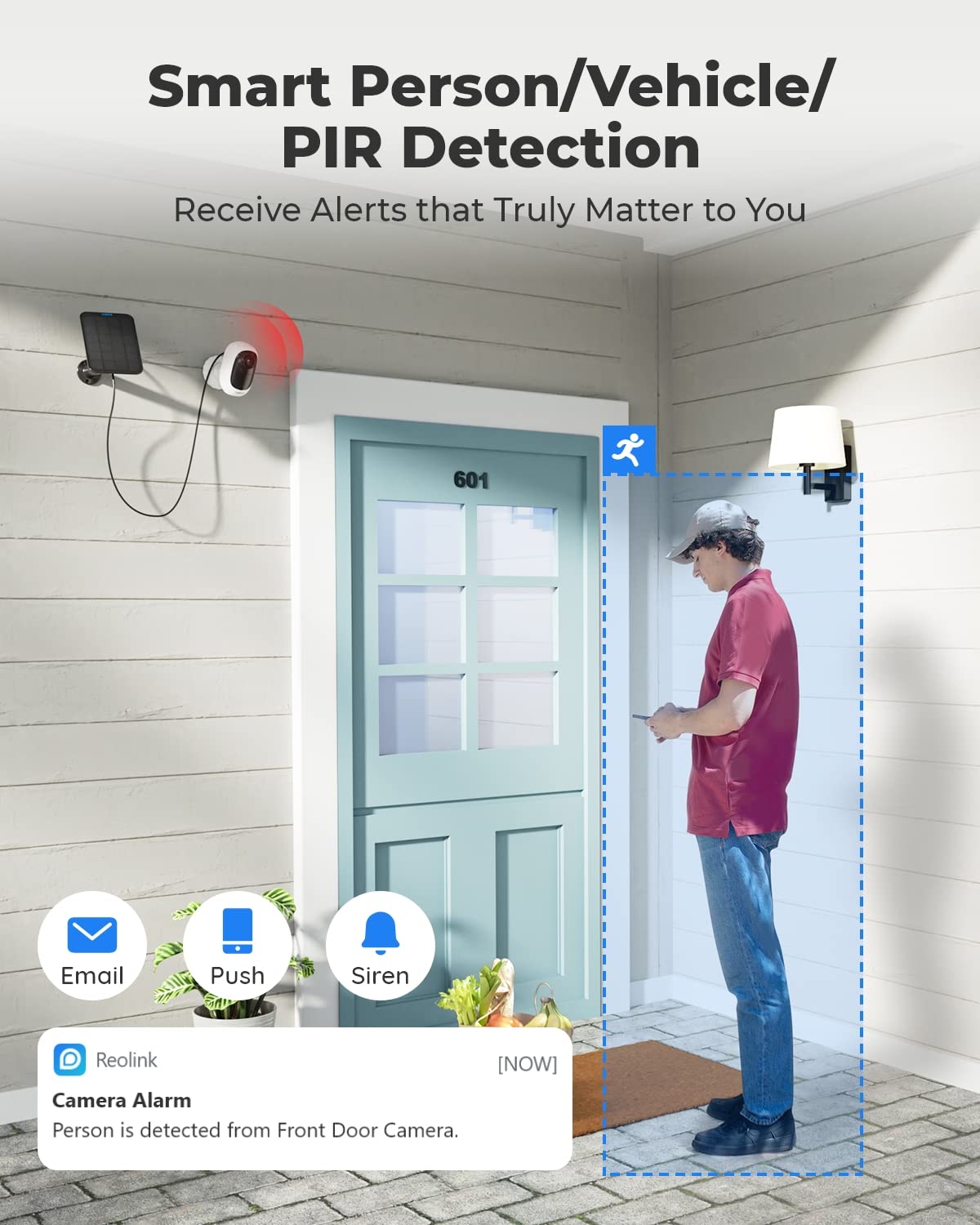 REOLINK 3MP Outdoor Cameras for Home Security, Argus 2E+Solar Panel, No Hub Needed, Local Storage, Human/Vehicle Detection, Rechargeable Battery Solar Powered Camera with 32GB SD Card