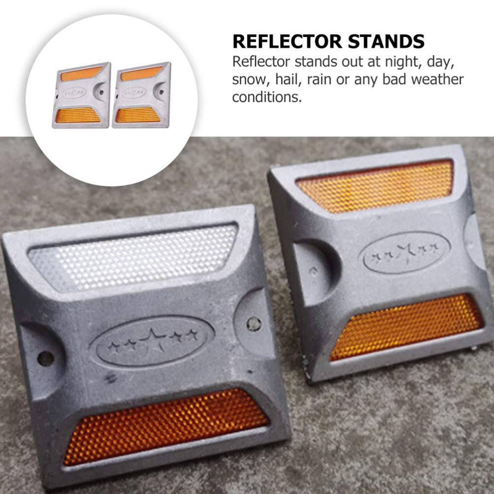 iplusmile Road Reflectors Driveway Marker, Reflective Driveway Marker Reflective Road Pavement Marker Asphalt Stud Markers for Bumps Sidewalks Pedestrian Crossings, 2pcs
