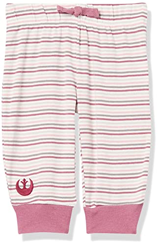 Amazon Essentials Disney | Marvel | Star Wars | Princess Baby Girls' Pants, Pack of 4, Star Wars Rebel Print, 6-9 Months