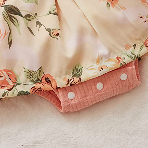 Infant Baby Girl Bodysuits Romper Lace Sweater Onesie Shorts Ruffle Long Sleeve Newborn Fall Winter Clothes (T-Pink, 0-3 Months)