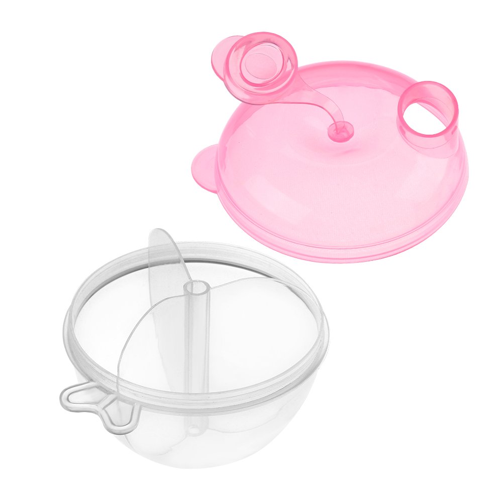 Accmor Baby Formula Dispenser for On-The-Go Feedings, Three-Compartment Non-Spill Formula Container to Go, Snack Milk Powder Dispenser for Traveling with Infant Toddler, Pink