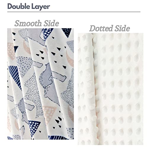 Vollmic Baby Blanket Bedding Flannel Fleece Minky Blanket Unisex Baby Plush Blanket with Dotted Backing (Polar Bear)