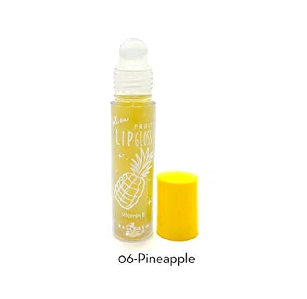 ITALIA DELUXE FRUITY ROLL-ON LIP GLOSS SET OF 6, .3oz each