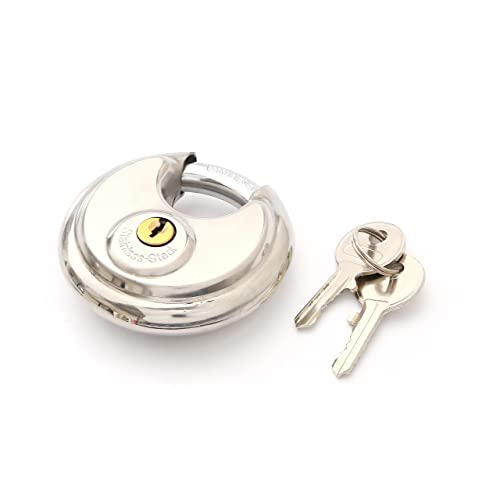 12 Pack Round Padlock with Shielded Shackle, 2-3/4-Inch, Stainless Steel Steel Armor for Trailer Storage Truck Wholesale Bulk Lot