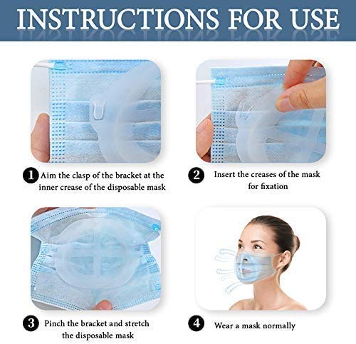 3D Bracket, Inner Support Bracket , Lipstick Protection Stand- Mouth and Nose Protection Lipstick Increase Breathing Space Help Breathe Smoothly (10Pack)