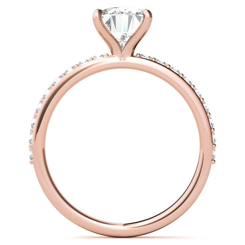 10K Solid Rose Gold Handmade Engagement Ring 3 CT Oval Cut Moissanite Diamond Solitaire Wedding/Bridal Ring for Womens/Her Propose Ring Set (7)