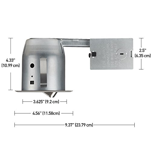 4" Die-Cast Swivel Square Trim Recessed Lighting Kit, Brushed Nickel, Easy Install Push-N-Click Clips, 3.88" Hole Size,90039