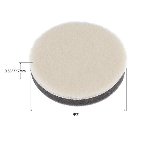 uxcell 3" Wool Felt Sponge Polishing Pad Hook and Loop Buffing Wheel Fine Polishing for Orbital Polisher Buffer 2 Pcs