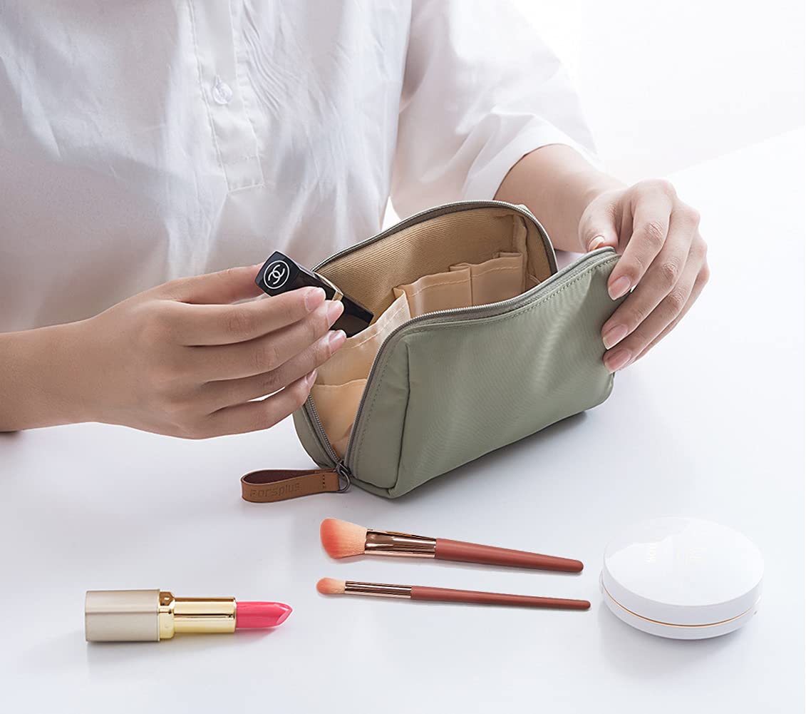 Vviitop Small Makeup Bag for Purse, Makeup Pouch Small Cosmetic Bag Mini Portable Handbag for Women and Girls (Emerald Green)