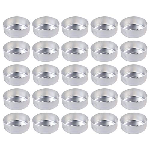 Artibetter 500pcs Aluminum Tea Light Tins Cups Tea Light Empty Cases Containers for Candle Making Supplies (Silver)