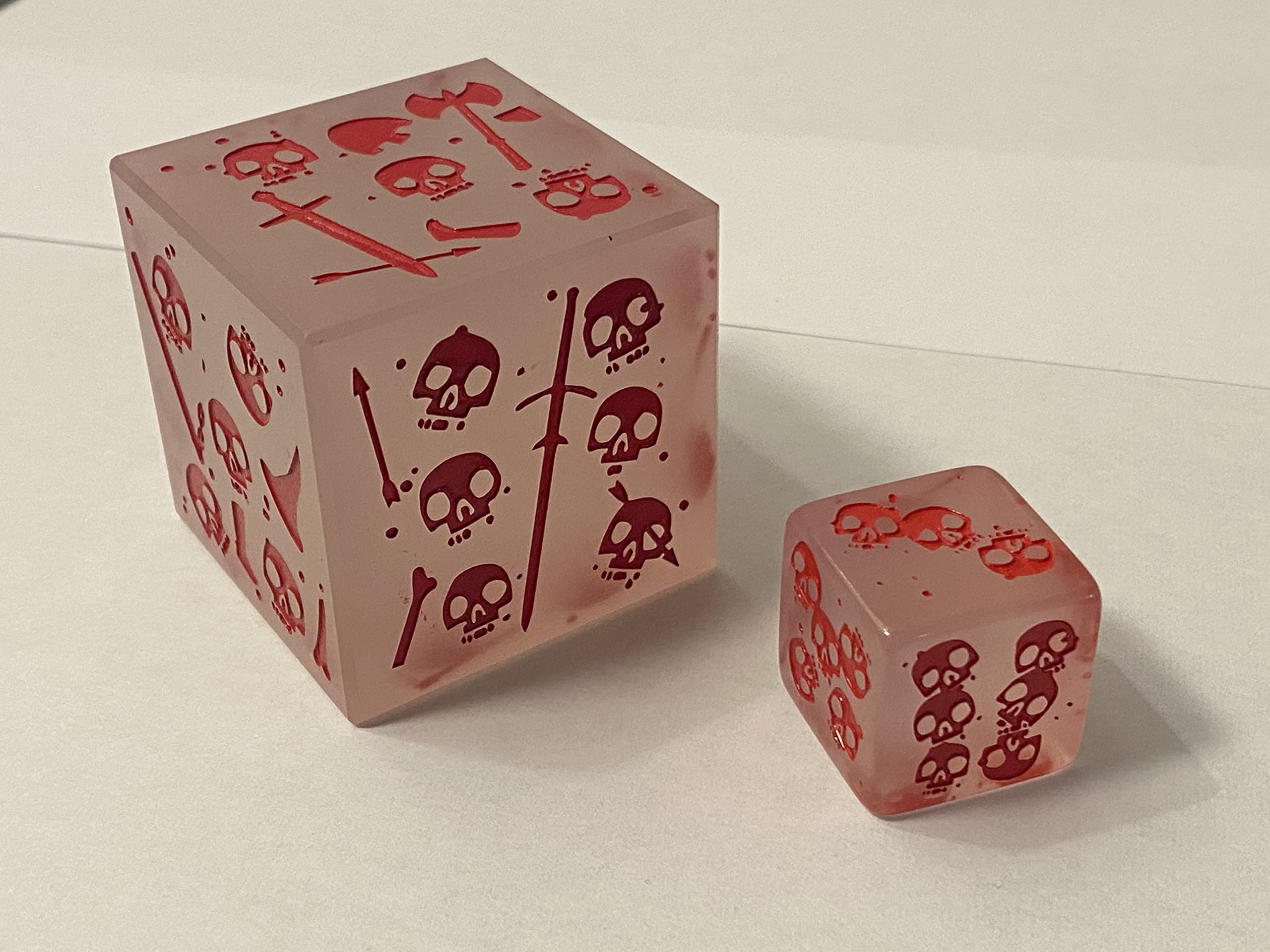 2 Glow in The Dark Massive Gelatinous Cubes Dice Pair / Mini by Severed Books