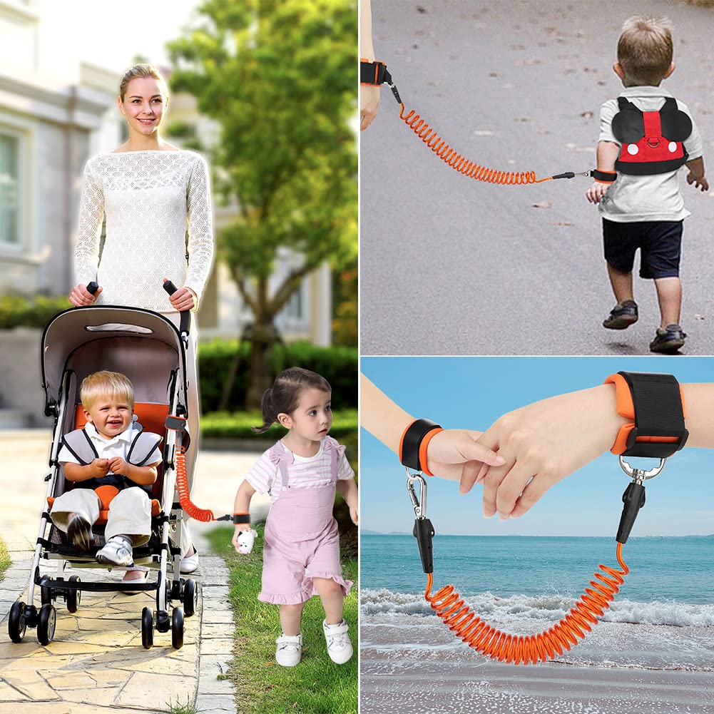 Accmor Toddler Leash Harness, Child Harness Baby Leash + Anti-Lost Wrist Link, Cute Kids Harness with Walking Assistant Strap Belt Tether for 1-5 Years Boys and Girls to Zoo or Mall