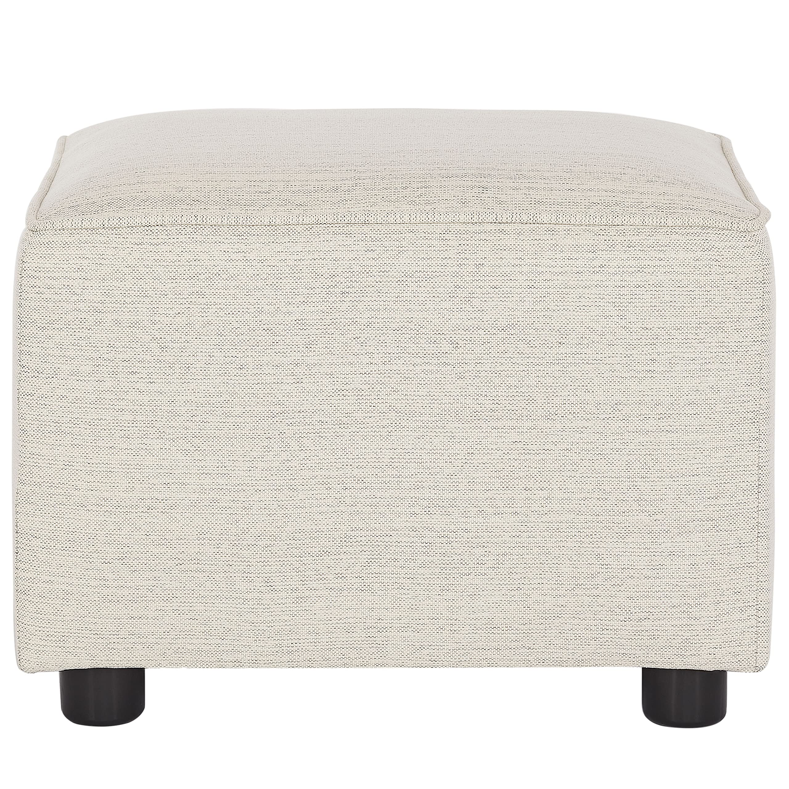 Evolur Holland Upholstered Ottoman in Thunder, Foot Rest Stool for Nursing Moms, Tool-Free Assembly, Made for Every Décor