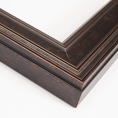 10x6 Frame Gold Solid Wood Picture Frame Width 2 Inches | Interior Frame Depth 0.5 Inches | Declan Traditional Photo Frame Complete with UV Acrylic, Foam Board Backing & Hanging Hardware