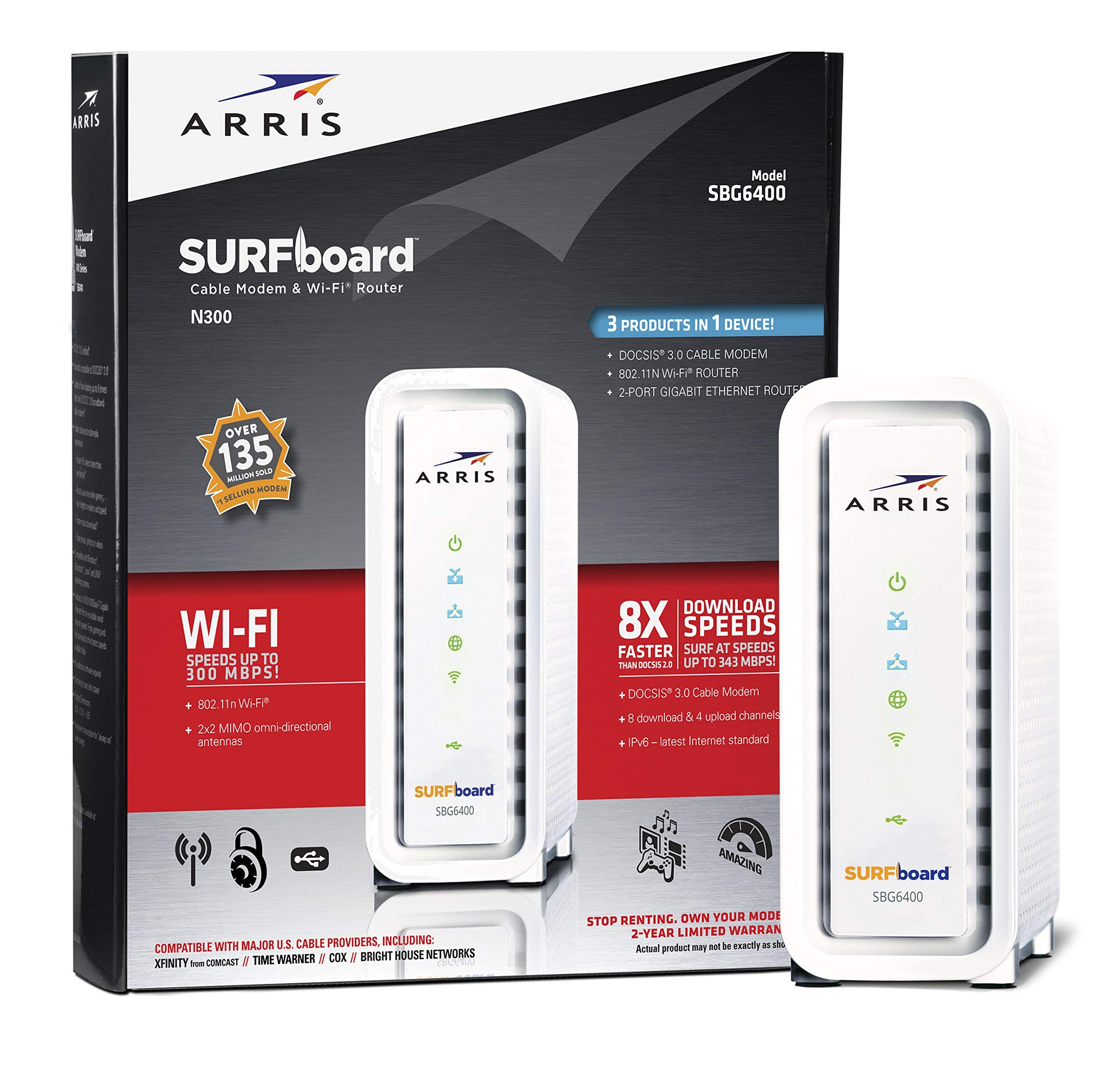 ARRIS - SURFboard Wireless-N Wi-Fi Router - White