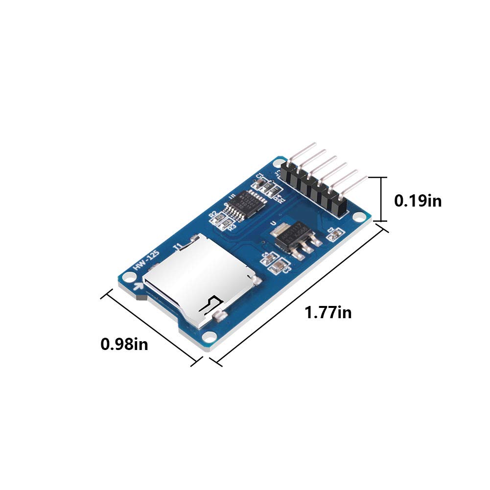 Aoicrie 5Pcs Micro SD Mini TF Card Adater Reader Module - Micro SDHC SPI Interface Driver Module with chip Level Conversion for R3 MEGA 2560 Due