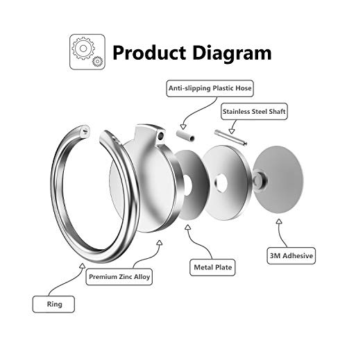 2PCS Cell Phone Ring Holder Finger Kickstand 360°Rotation Ring Grip Universal Mobile Phone Ring for iPhone X 8 7 Plus 6S 6, Samsung Galaxy S6 S7 S8 S8 Plus, Note, LG and All Other Phones(Gunmetal)