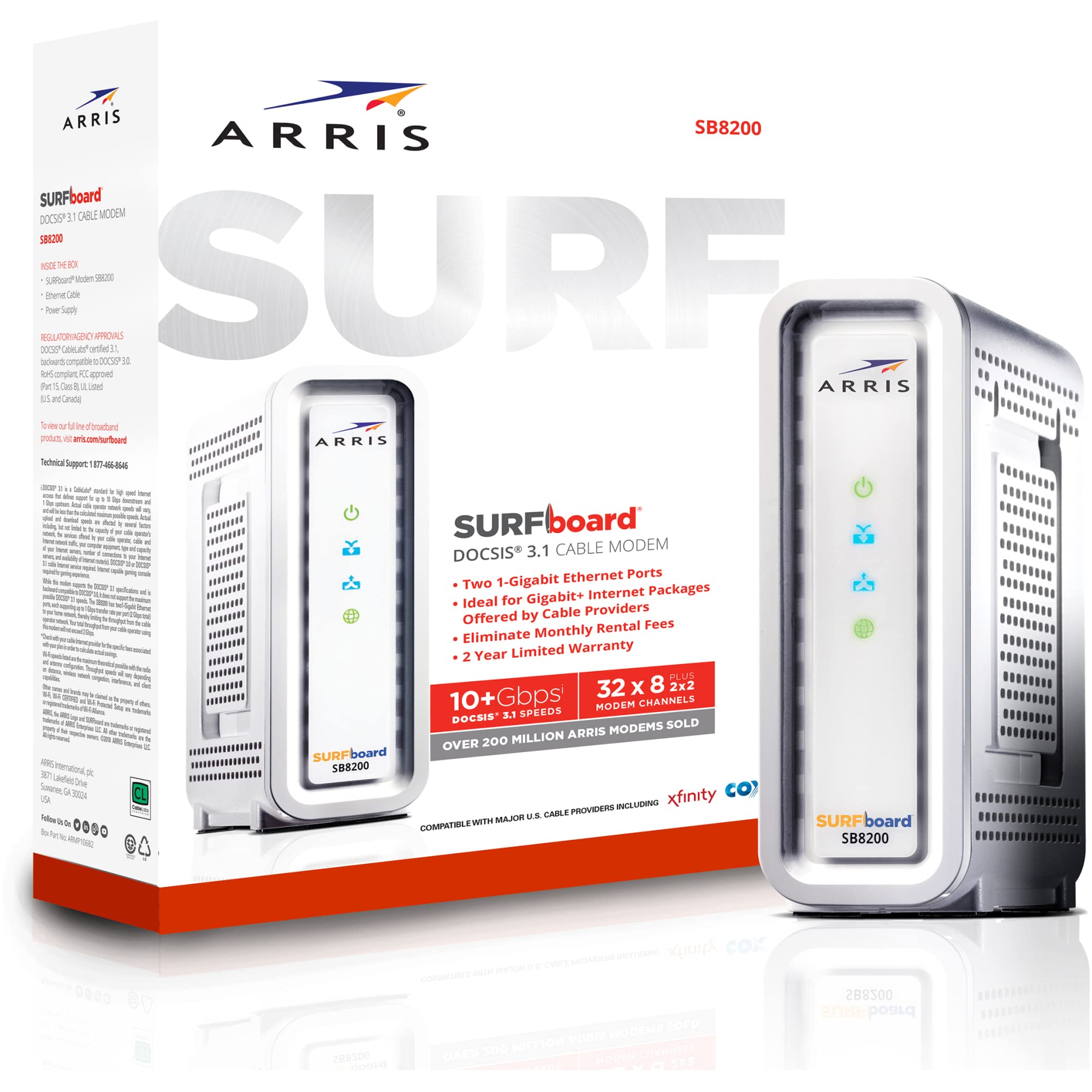 ARRIS Surfboard SB8200 DOCSIS 3.1 Cable Modem, 1000205