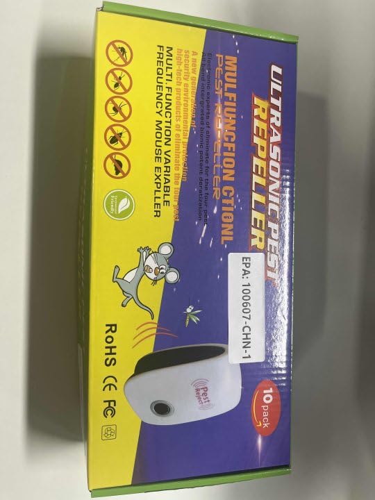 10Pack Upgraded Ultrasonic Pest Repeller Electronic Mouse Repellent Ultrasonic Plug in Rodent Repellent Indoor Sonic Electronic Plug in Pest Controlfor Insect,AntBugs,Mosquito,Rat,Spide,Cockroach