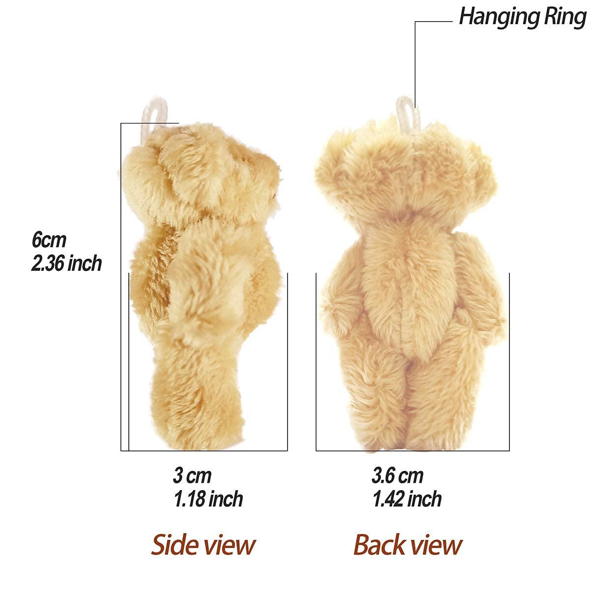 12Pcs Stuffed Plush Mini Teddy Bears, 6cm Joint Stuffed Small Teddy Bears Tiny Bear Stuffed Animal Bulk for Cake Decorations Party Favors Supplies Bag DIY Accessory Christmas Stocking …