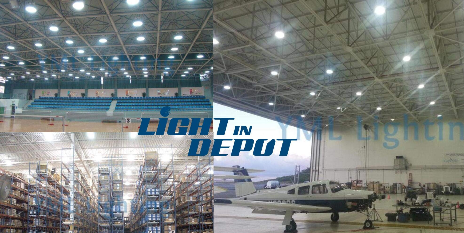 150w Round High Bay Light with Reflector 2 Pack - 20000Lm, 120v-277v, 5000K UFO Lighting Fixture Daylight LED Lights, Corrosion & Static Resistance - Stainless Steel Chain Included (150w, 2 Pack)