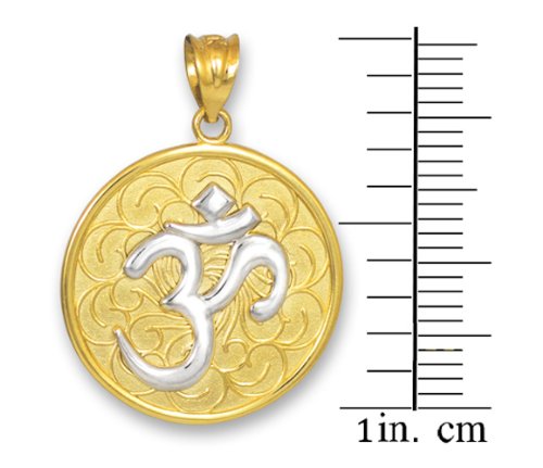 10k Two Tone Gold Om (Aum) Medallion Pendant