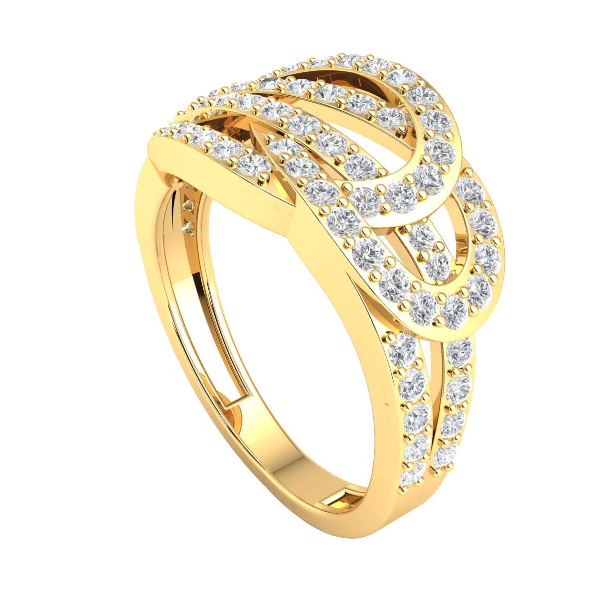 10k Yellow Gold Accent Wedding Band For Women 0.9 Cttw Round Brilliant Cut Diamond K-L I1-I2 Size 9.5