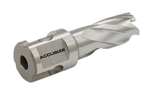 Accusize Industrial Tools 9/16'' Cutting Diameter with 1'' Cutting Depth, H.S.S. Annular Cutter with Nitto One Touch Shank, CBN Ground, 1190-2014