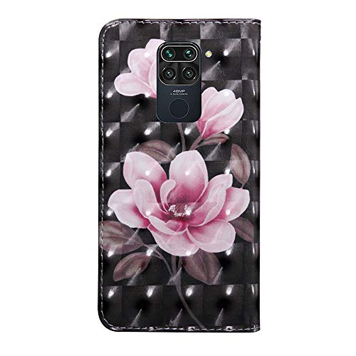Asdsinfor Compatible with Xiaomi Redmi Note 9 Case 3D Stylish Wallet Case Credit Cards Slot with Stand for PU Leather Shockproof Flip Magnetic Compatible with Xiaomi Redmi Note 9 Pink Flower BX