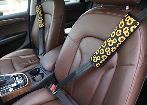 Advocator Black White Cow Animal Print Universal Car Seat Belt Cover Pad Soft Comfortable Shoulder Seatbelt Pads Cushions 2pack