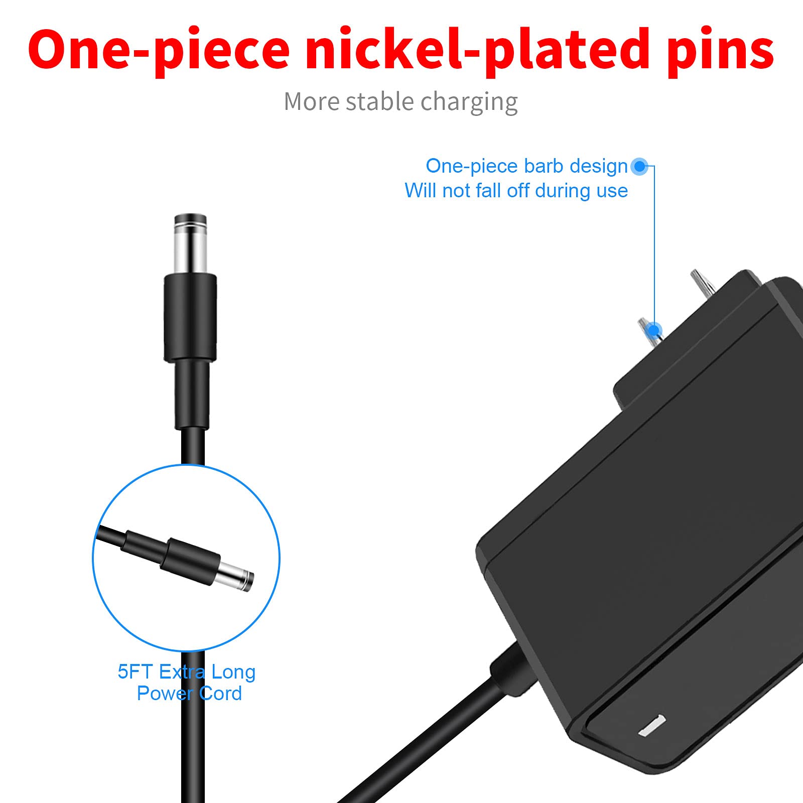 MEROM Charger Compatible with TINECO Cordless Vacuum iFLOOR 2/3 S5 S3 A10 A11 Series Cordless Stick Handheld Wet Dry Vacuum Cleaner Charger Replacement Adapter for YLS0241A-T260080