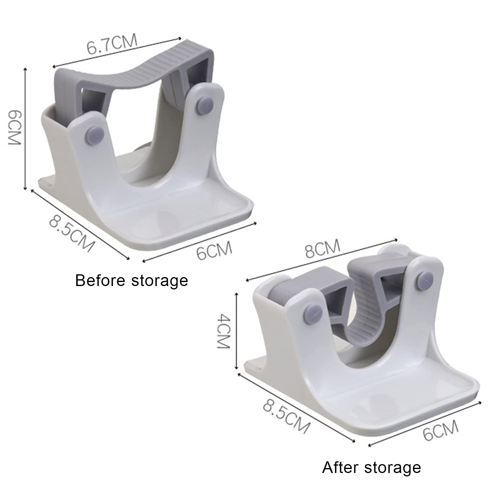 Soaoun Broom Holder 4Pcs Self-Adhesive Wall Mount Plastic Dustpan Hanger No Drilling Anti-Slip for Home Kitchen (white)