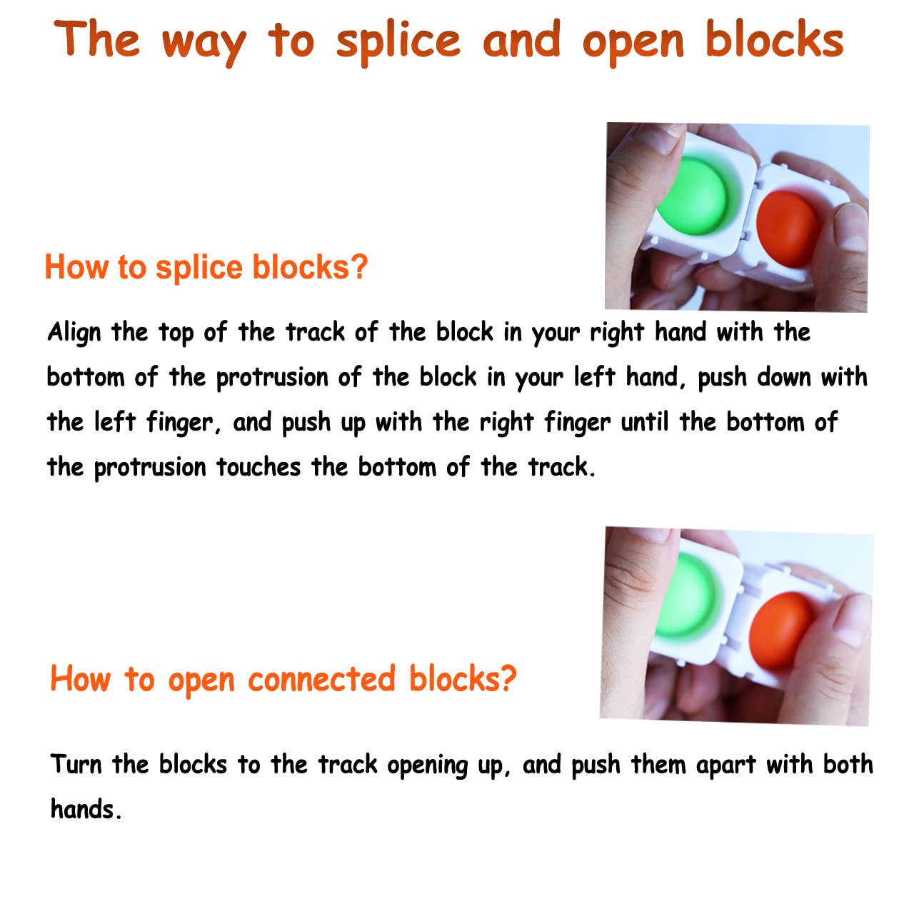 24 Pcs Fidget Blocks, Push Silicone Popper Fidget Sensory Toy, Infinity DIY Pop Building Blocks, Great Tool for Classroom (White)