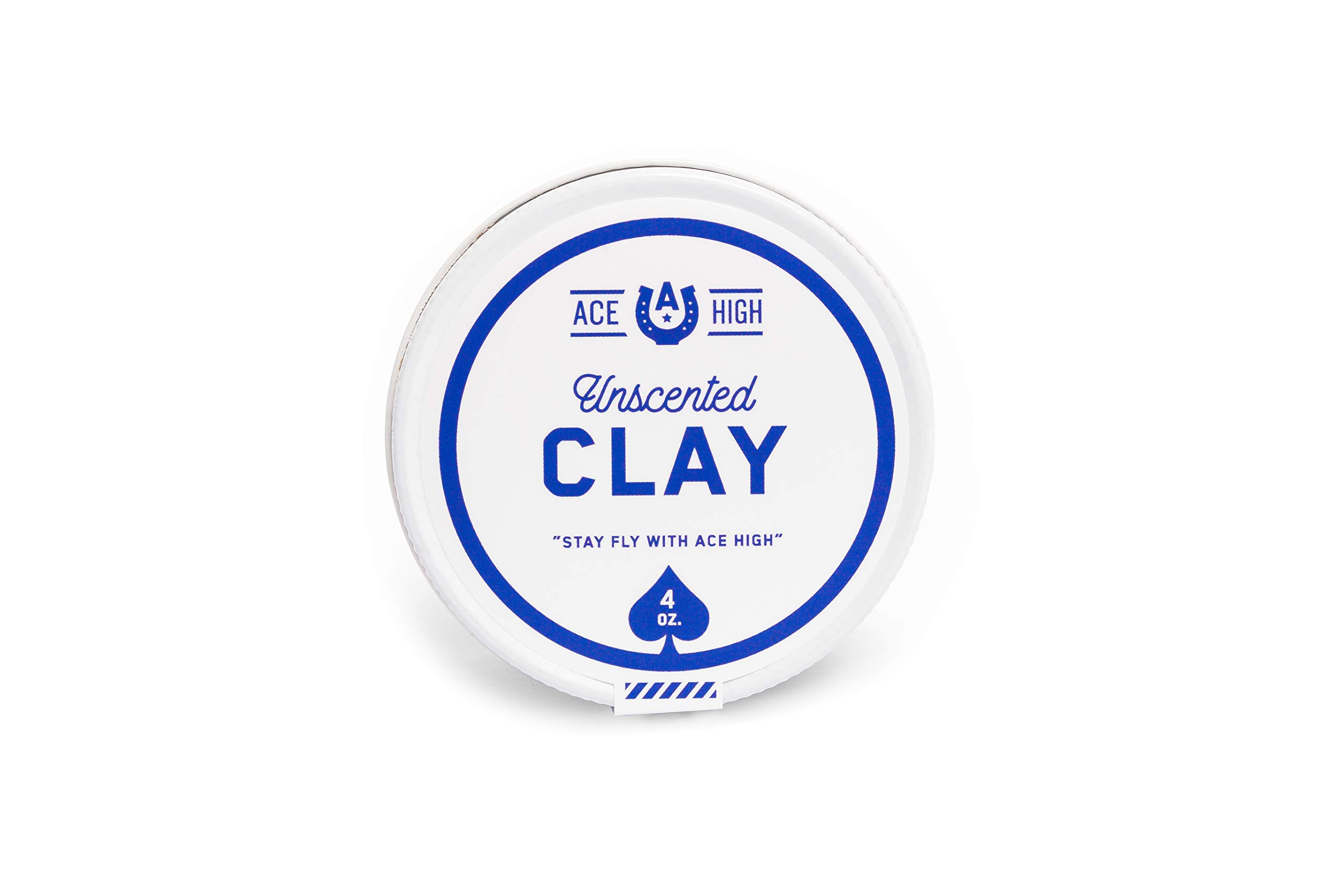 ace high Unscented Hair Clay, Strong Hold, Satin to Matte Finish, Adds Texture and Thickness, 4oz