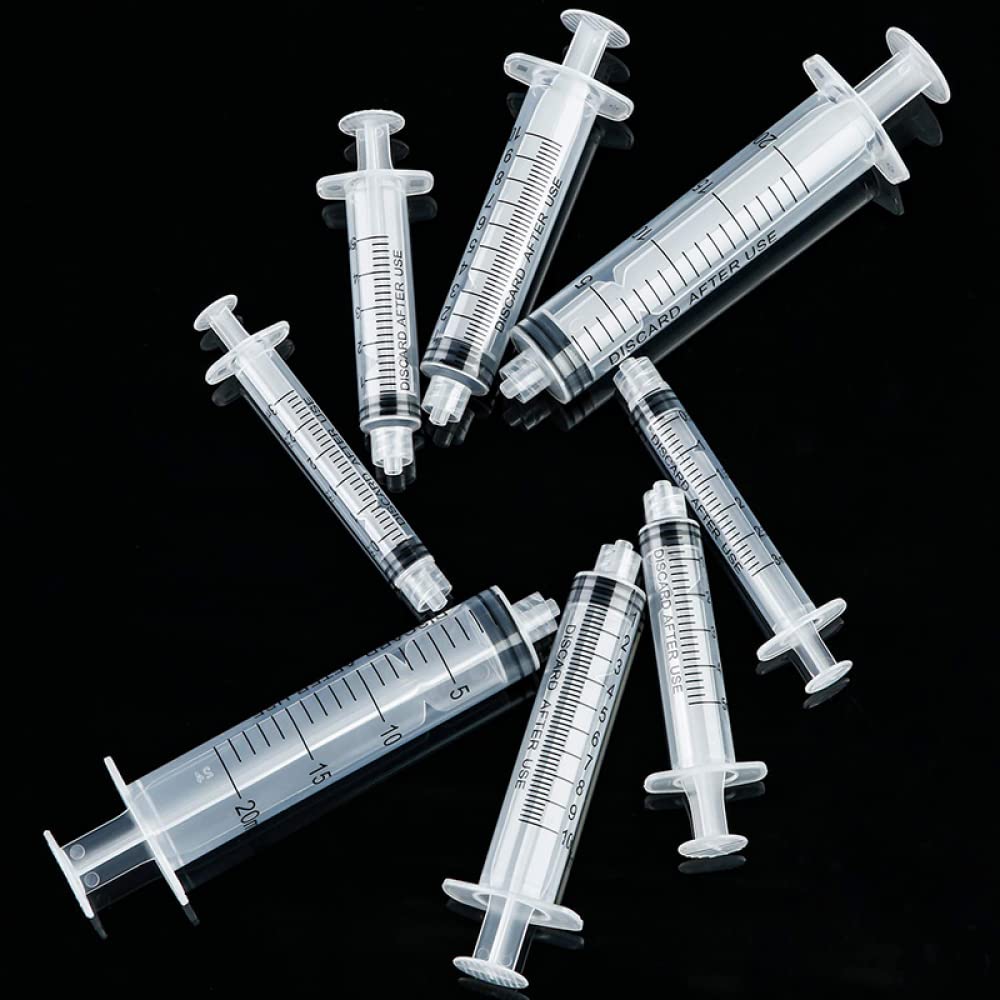 2 Pack 100ml Plastic Syringe Luer Lock With Measurement No Needle for Scientific Labs Liquid Measuring