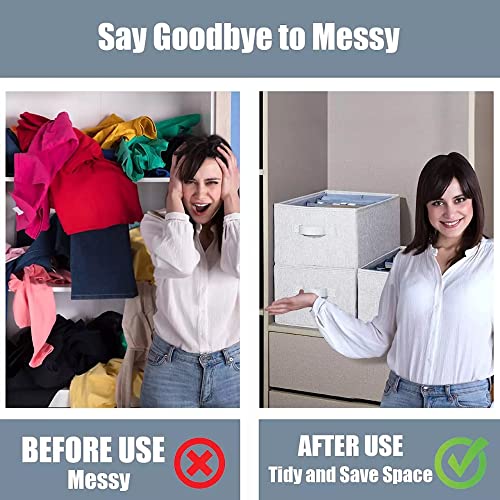 2 Pack Drawer Organizers for Clothing , Clothes Organizer w/ Underwear Organizer , Clothes Organizer for Folded Clothes w/ Space Saving Hangers , Non-Woven Clothing Organizer, Drawer Organizer Clothes