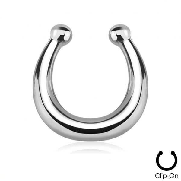 16G Fake Clip On Septum Nose Ring Ear Tragus STAINLESS STEEL Non Piercing Style 88888-789