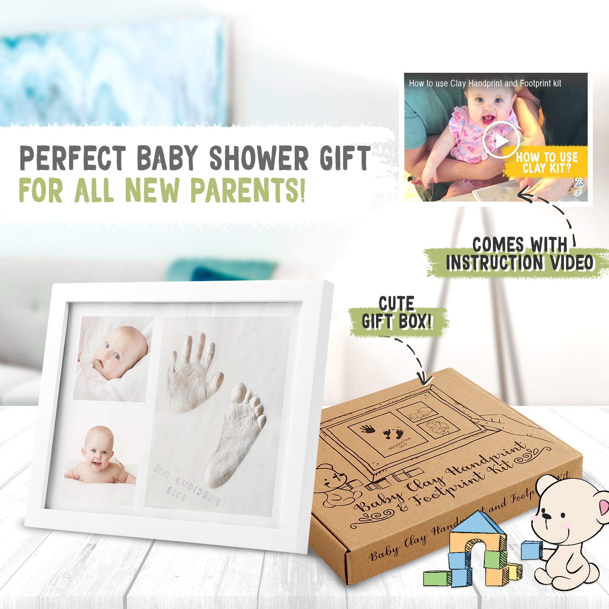 Baby Handprint Footprint Keepsake Kit and Baby Ornament Kit Bundle - Christmas Bundle For Newborn, Infants and New Parents