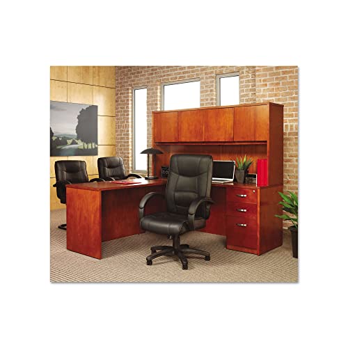 Alera ALESR41LS10B 17.91 in. - 21.85 in. Strada Series High-Back Swivel/Tilt Top-Grain Leather Chair, Supports Up to 275 lbs. - Black