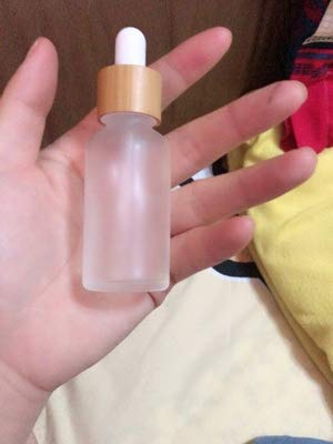 4 Pcs Bamboo Frosted Glass Eye Dropper Bottle,Empty Essential Oil Bottles With Pure Glass Pipettes,Bamboo Cap Makeup Travel Cosmetic Sample Container-Pipette&Funnel included (30ml/1 Ounce)