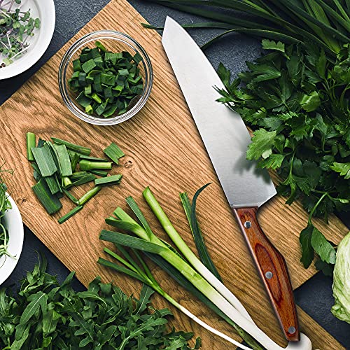 Professional 8-Piece German High Carbon Stainless Steel Kitchen Knife Set, Premium Forged Full Tang Chef Knives Set with Wood Block