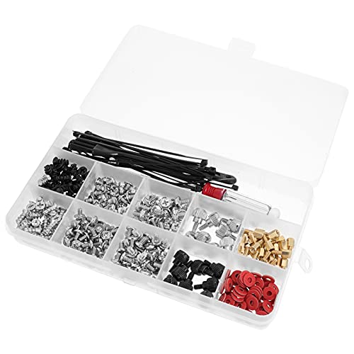 DOITOOL Laptop Accessories PC Accessories Computer Standoffs Screws Assortment Kit with Screwdriver Brush and Tie for Hard Drive Computer Case Motherboard Fan Electronic Case Pc Accessories