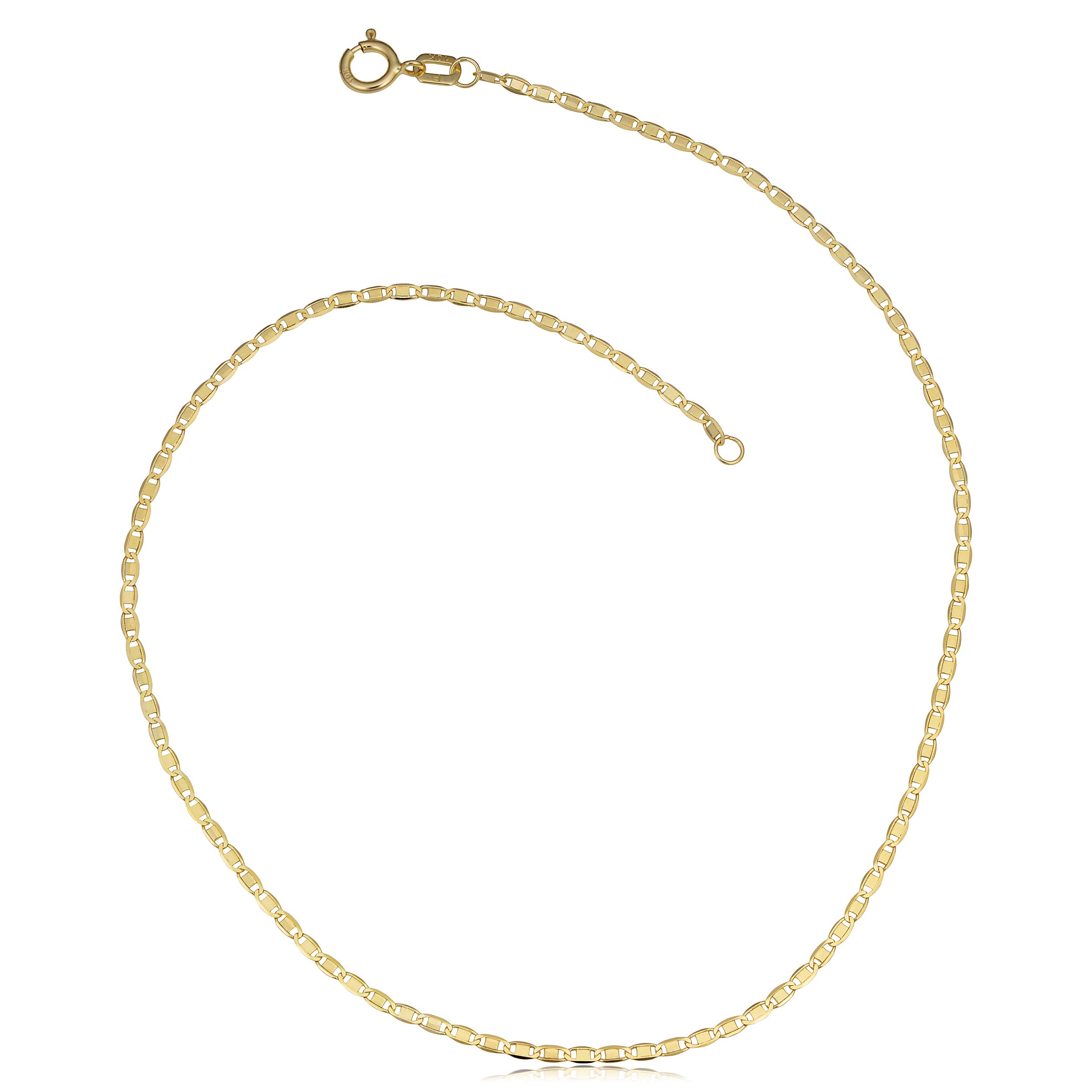 10k Yellow Gold Flat Oval Link Bracelet (1.4 mm, 7.5 inch)