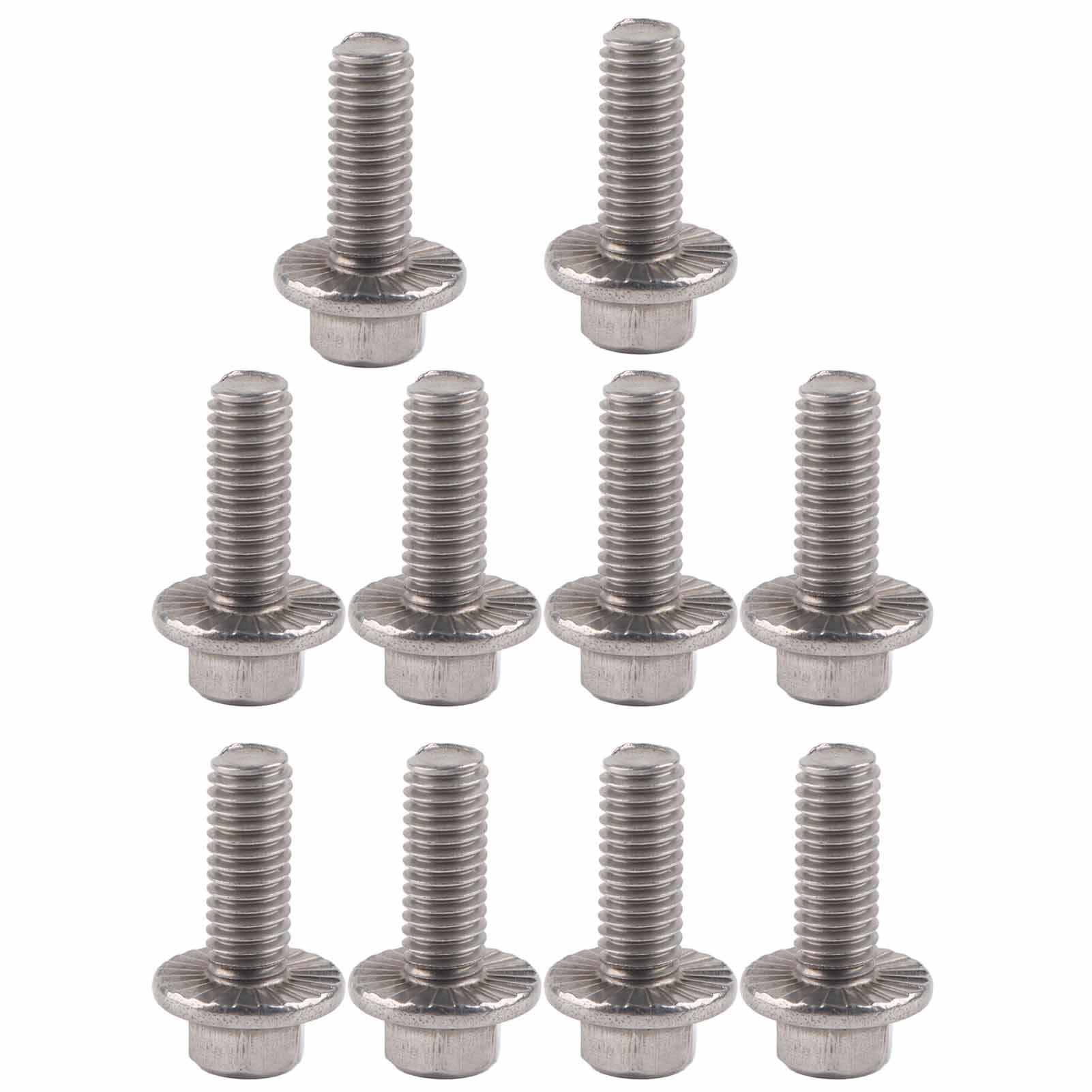 boulon m6 INOX a Bride + 10pcs Head M6 Stainless Steel SS304 Screw kit, Hex Flange Fixing Washer Bolts (M6 * 30) Replacement Accessory
